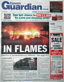 Waitrose Fire in Banstead Surrey